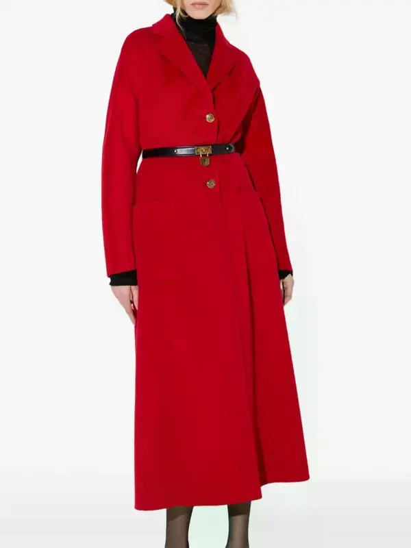 Elisabetta Franchi Coat In Double Cloth With Belt