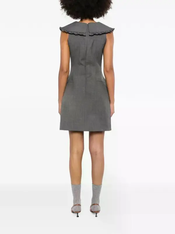 SHUSHU/TONG Bow-detail Ruffled-shoulder Dress