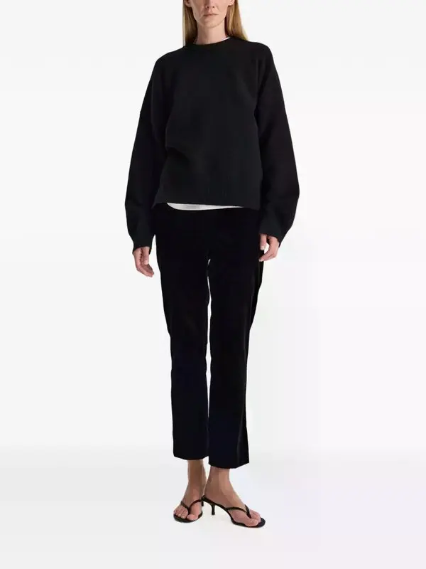 RÓHE Velvet Cigarette-leg Trousers - Black