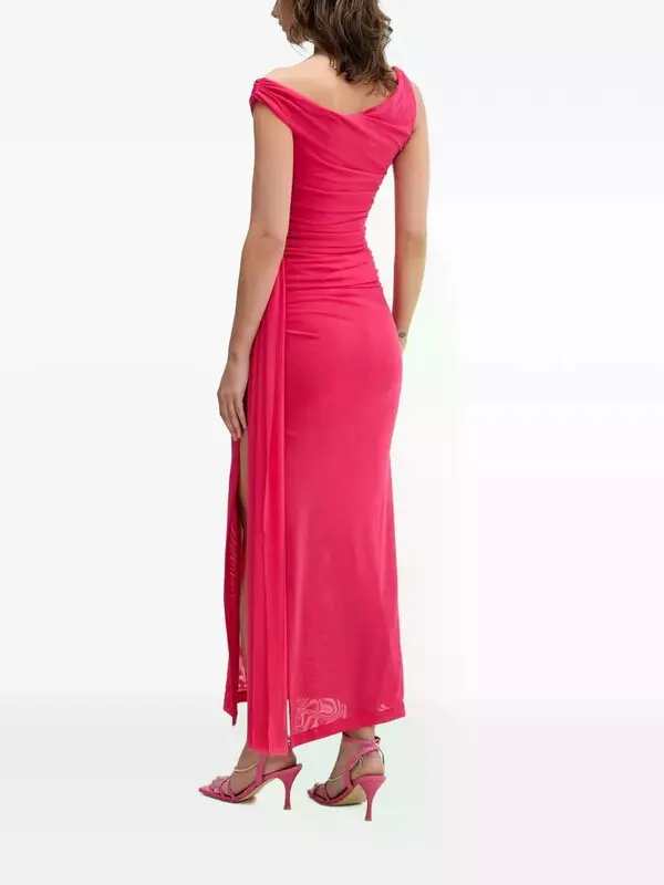 Bardot Off-shoulder Ruched Maxi Dress