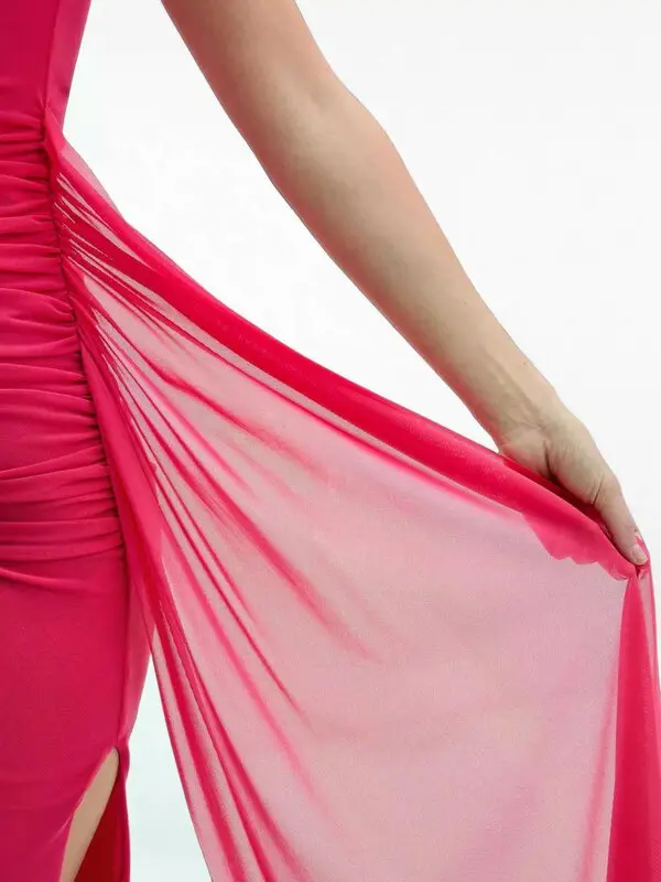Bardot Off-shoulder Ruched Maxi Dress