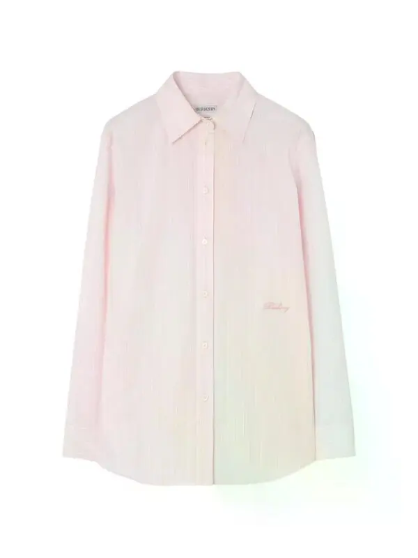 Burberry Classic Fit Striped Cotton Shirt - Pink