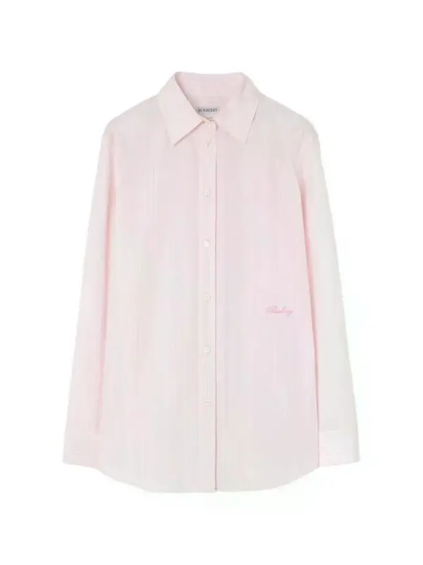 Burberry Classic Fit Striped Cotton Shirt - Pink