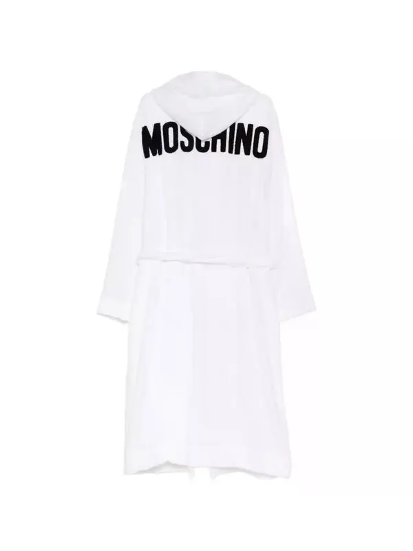 Moschino Belted Hood Bathrobe - White