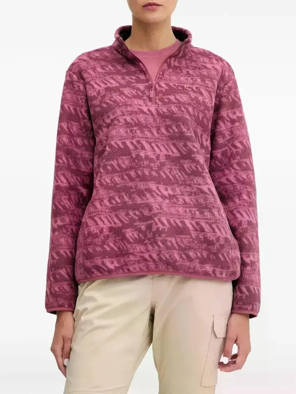 JACK WOLFSKIN Zipped Patterned Sweatshirt - Pink