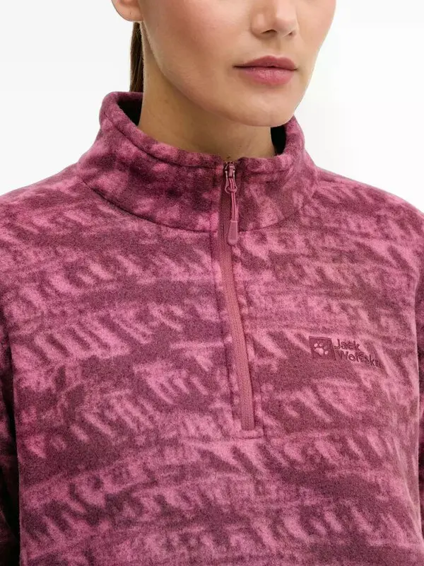 JACK WOLFSKIN Zip Up Patterned Sweatshirt - Purple