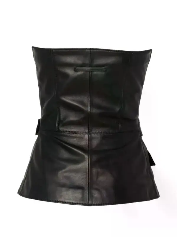 MANOKHI Jeans Belted Strapless Top