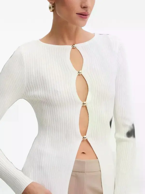 Bardot Cardigan With Gold-tone Hardware - White