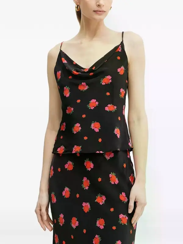 Bardot Floral-detail Sleeveless Top