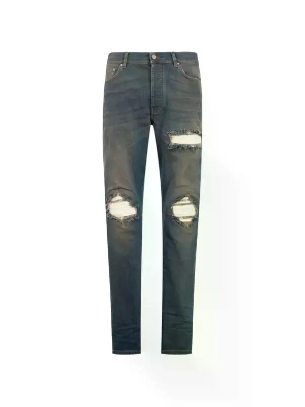 Amiri Distressed Panelled Jeans - Blue