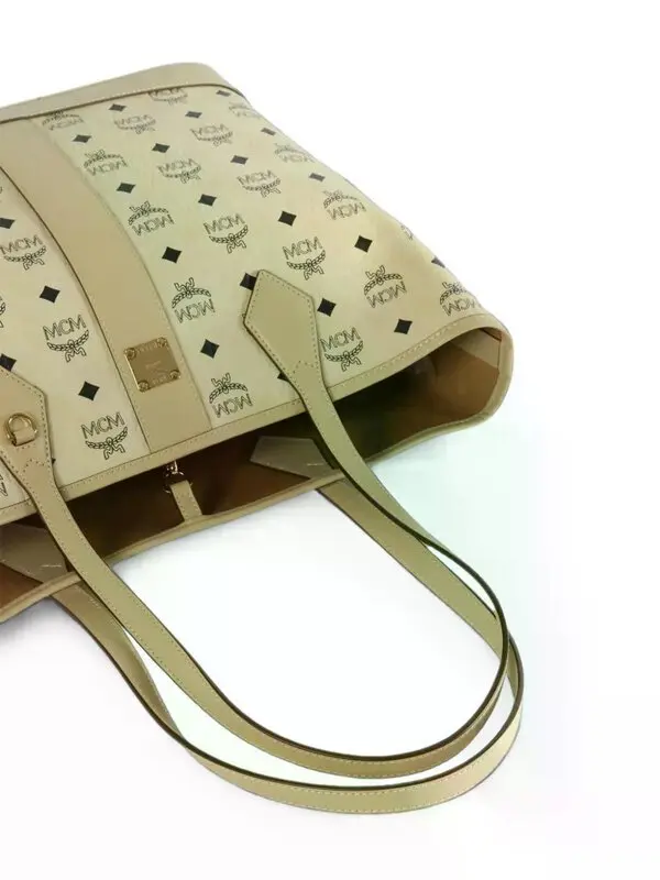 Mcm Medium New Liz Monogram-print Tote Bag - Neutrals