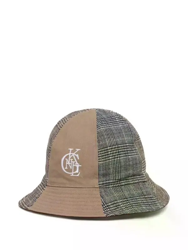 KANGOL Checked Panel Bucket Hat - Neutrals