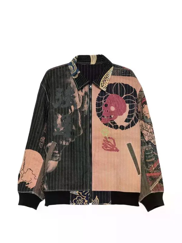 TP WORKS All-over Graphic-print Shirt Jacket - Black
