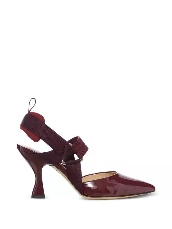 Fendi Colibrì Patent-leather Slingback Pumps - Red