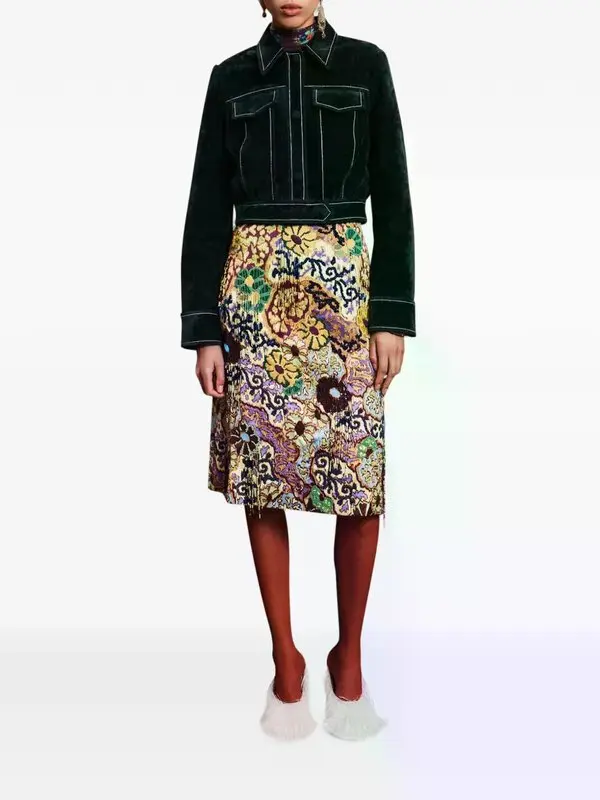 ALEMAIS Joanna Embellished Midi Skirt