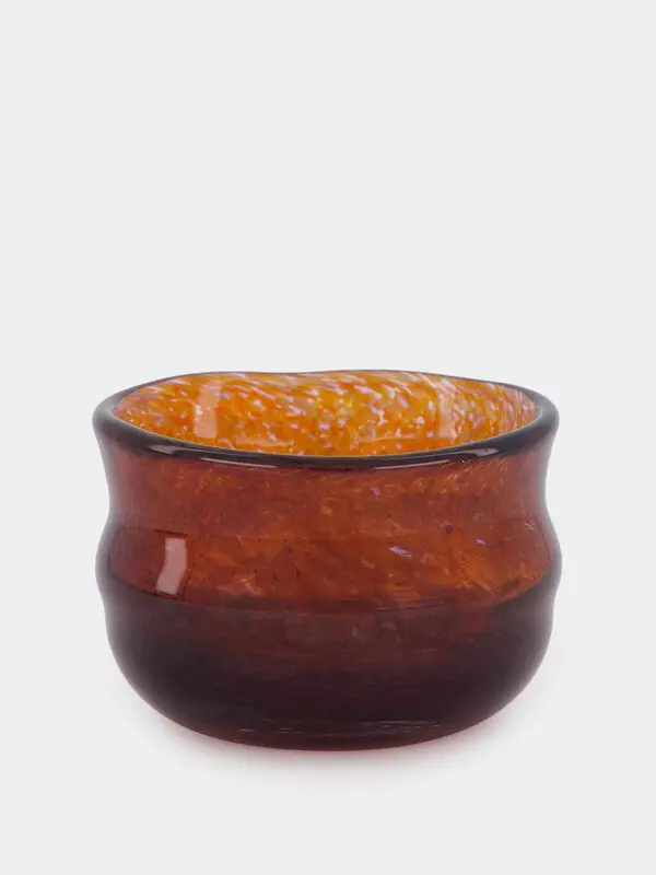 HOUSE OF CAPRICORN Handblown Avis Amber Glass Bowl