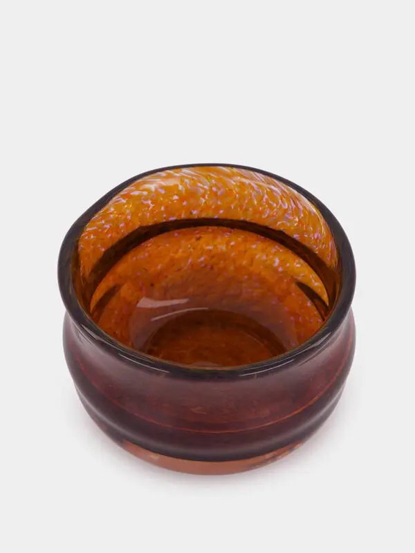 HOUSE OF CAPRICORN Handblown Avis Amber Glass Bowl