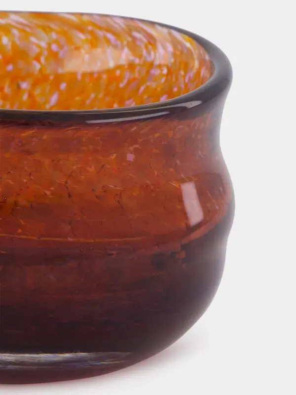 HOUSE OF CAPRICORN Handblown Avis Amber Glass Bowl