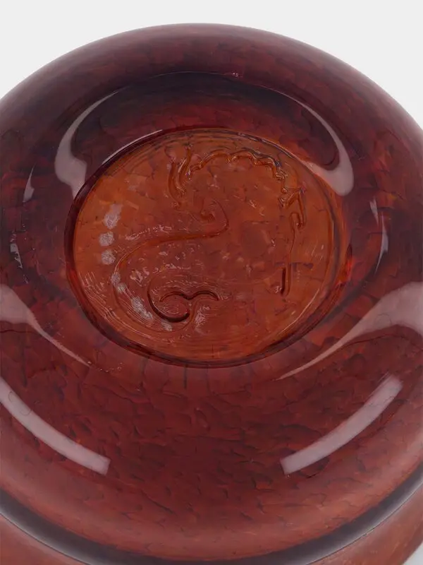 HOUSE OF CAPRICORN Handblown Avis Amber Glass Bowl