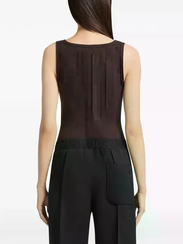 COURREGES 90's Ribbed-knit Zip-up Tank Top