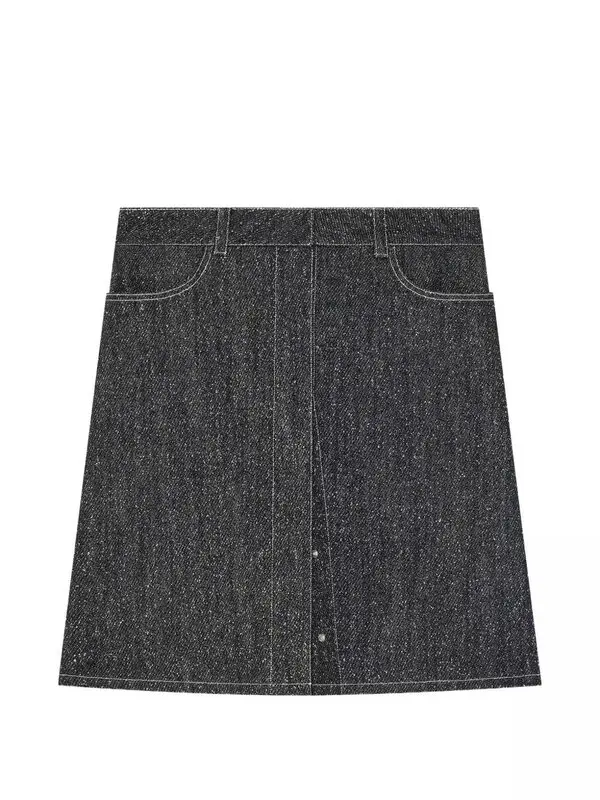 COURREGES Mélange-effect Denim Midi Skirt
