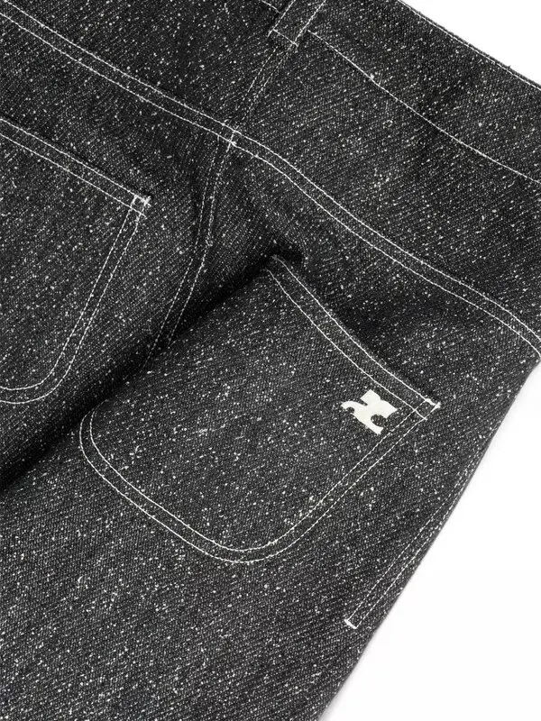 COURREGES Mélange-effect Denim Midi Skirt
