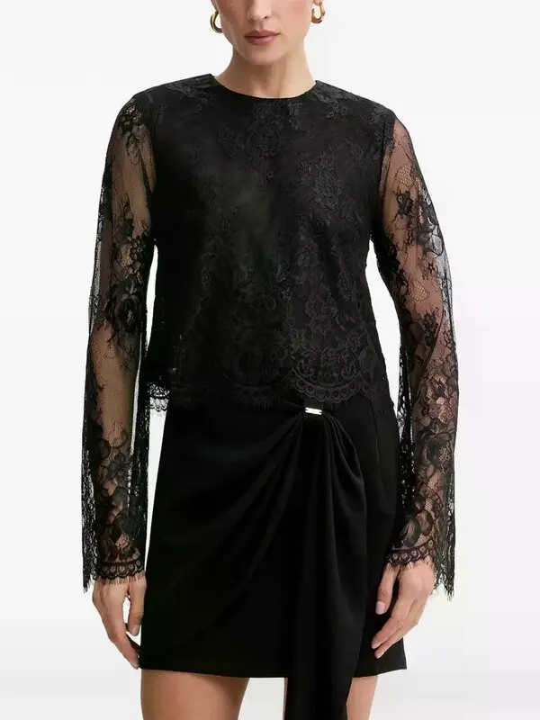 Bardot Lace Long-sleeve Top