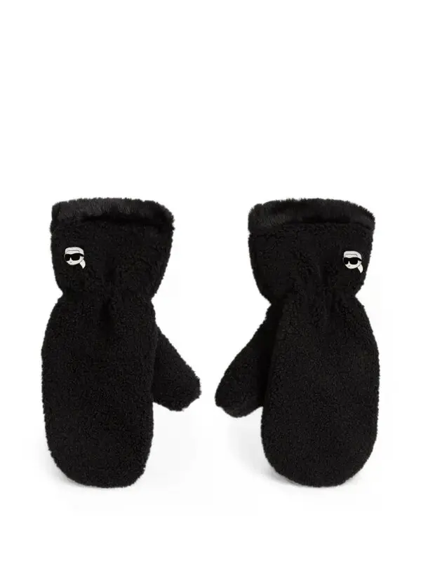 Karl Lagerfeld Ikon Shearling Mitten Gloves