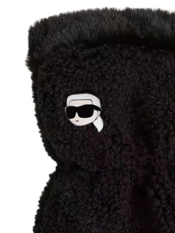 Karl Lagerfeld Ikon Shearling Mitten Gloves