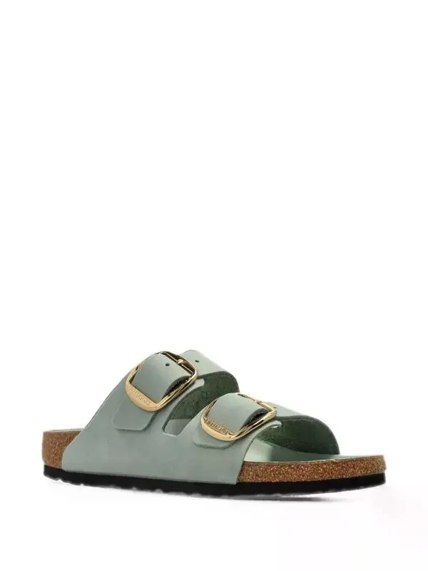 BIRKENSTOCK Arizona Big Buckle Leather Sandals - Green