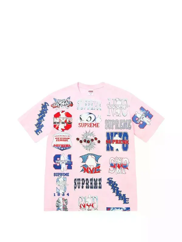 Supreme Graphic-print Short-sleeve T-shirt - Pink