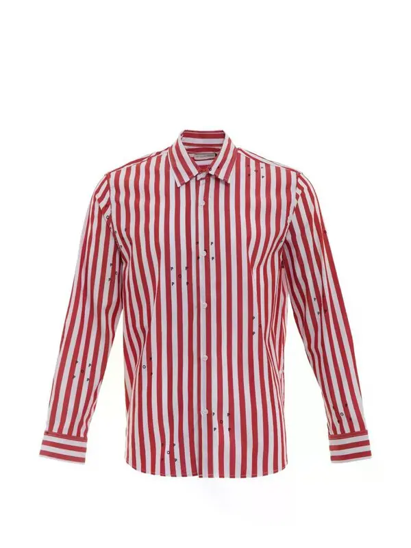 POP TRADING COMPANY Logo-print Striped Shirt