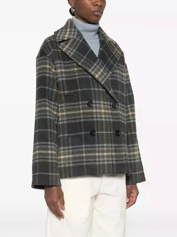 Eric Bompard Tartan Double-breasted Jacket