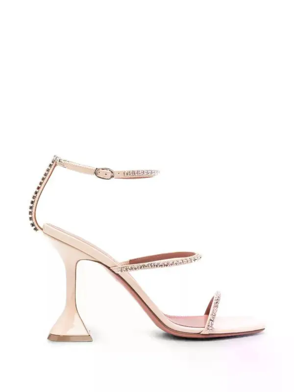 Amina Muaddi Gilda Crystal-embellished Sandals - Neutrals