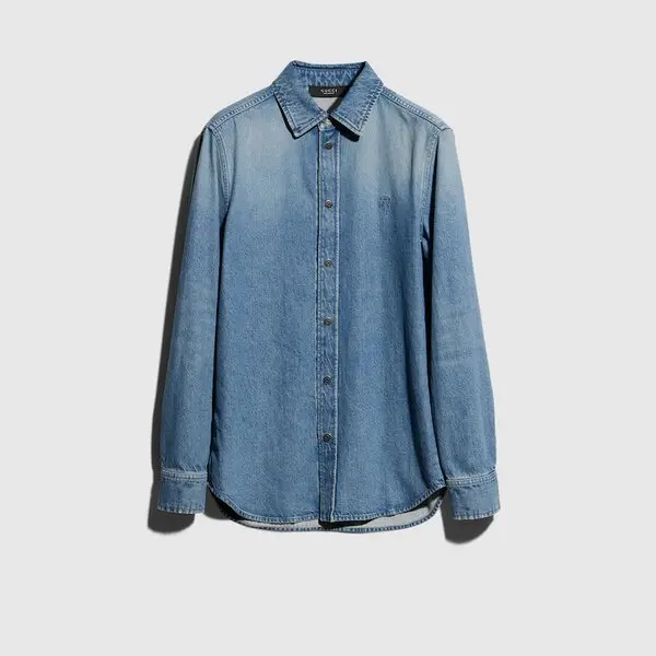 Gucci Cotton Denim Shirt With Embroidery