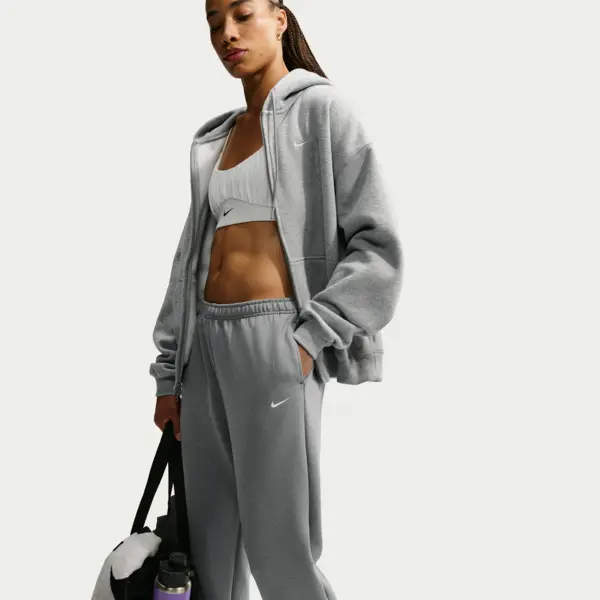 Nike Studio Fleece Sport Dri-fit Mid-rise Pants - Grey