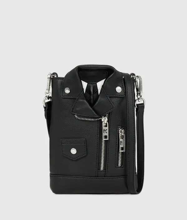 Karl Lagerfeld Ikon Biker Jacket Crossbody Bag - Black
