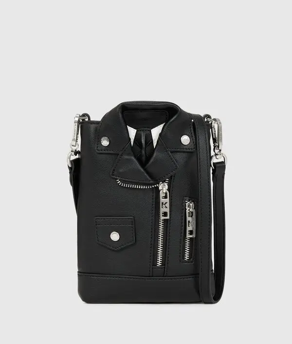 Karl Lagerfeld Ikon Biker Jacket Crossbody Bag - Black