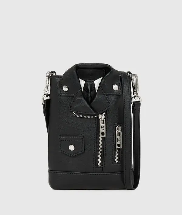 Karl Lagerfeld Ikon Biker Jacket Crossbody Bag - Black