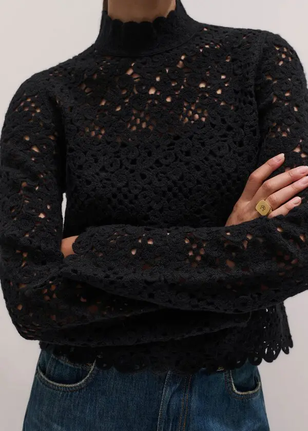 ME+EM Crochet High Neck Jumper