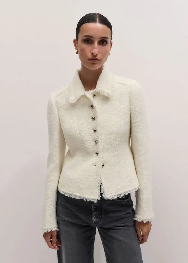 ME+EM Textured Peplum Jacket