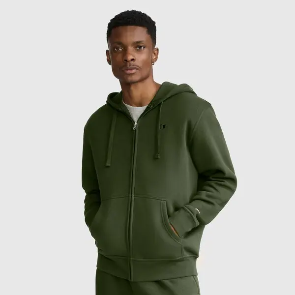 Champion Powerblend Full-zip Hoodie, C Logo