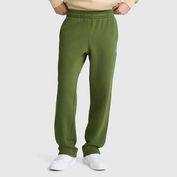 Champion Powerblend Sweatpants, Relaxed Bottom, C Logo - Chive