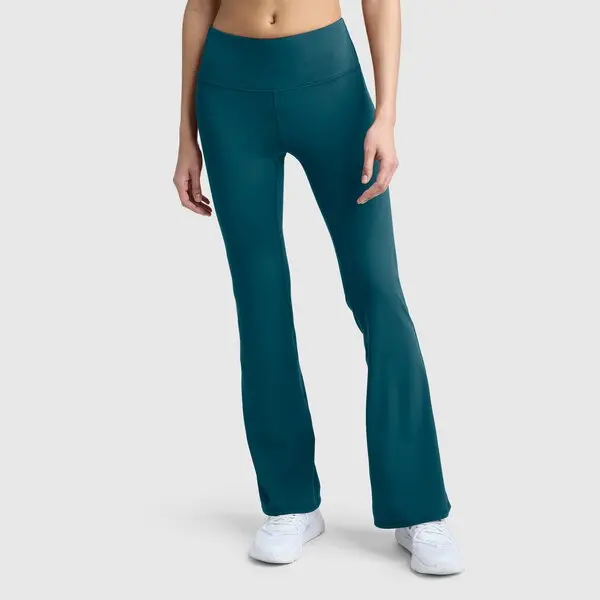 Champion Soft Touch Flare Leggings, Anti Odor, C Logo - Deep Teal