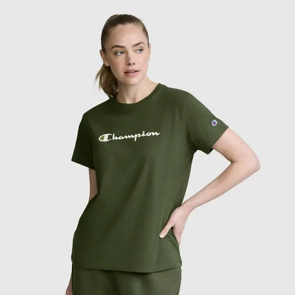 Champion Classic T-shirt, Script Logo - Chive