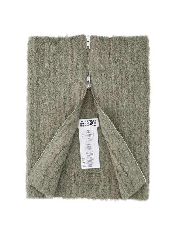 MAISON MARGIELA Zip Neck Warmer In Wool Blend - Green