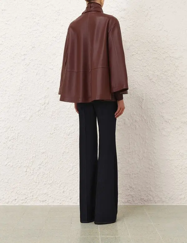 Zimmermann Valiant Leather Pussybow Coat