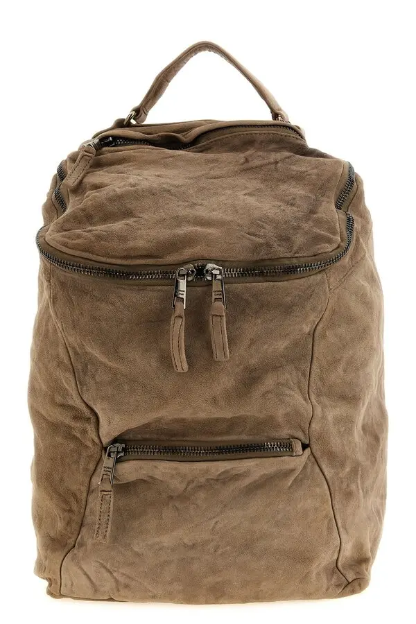 GIORGIO BRATO Leather Backpack - Beige