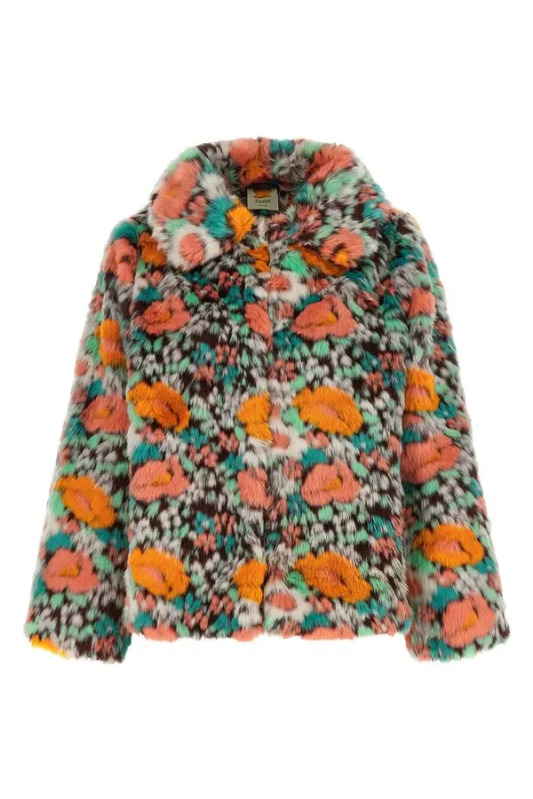 Farm Rio Faux Fur Floral Pattern - Multi