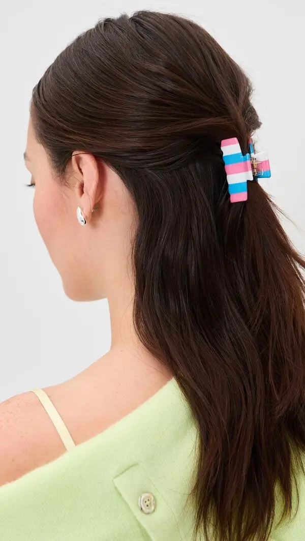 Lele Sadoughi Mini Striped Claw Clip